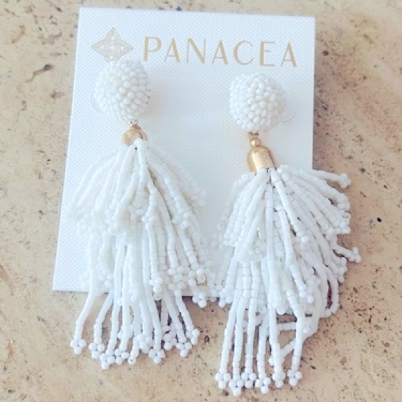 Rachel Zoe | Jewelry | 55 Retail New Panacea White Beaded Tassel ...
